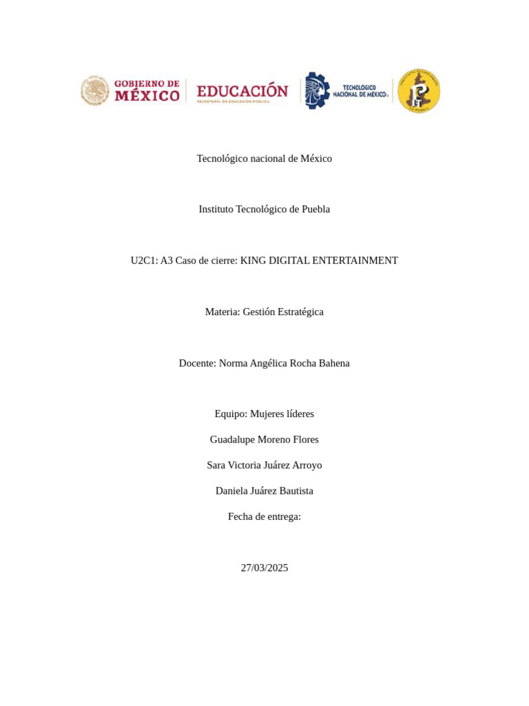 A3 Caso de Cierre KING DIGITAL ENTERTAINMENT | PDF | Gestión ...