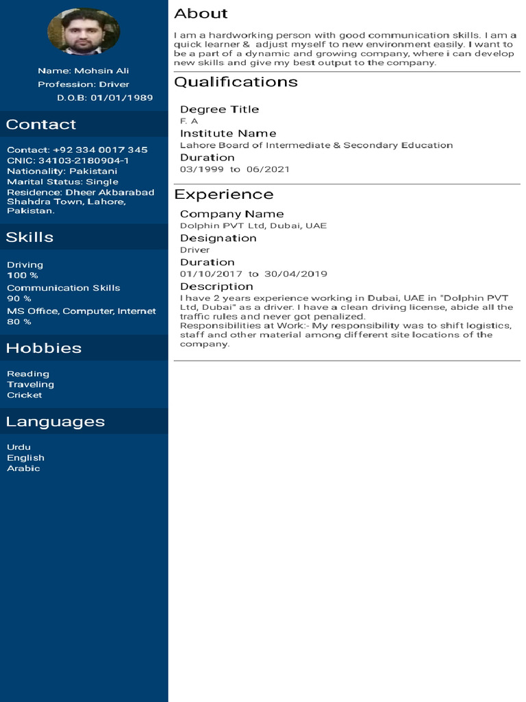 Mohsin CV | PDF
