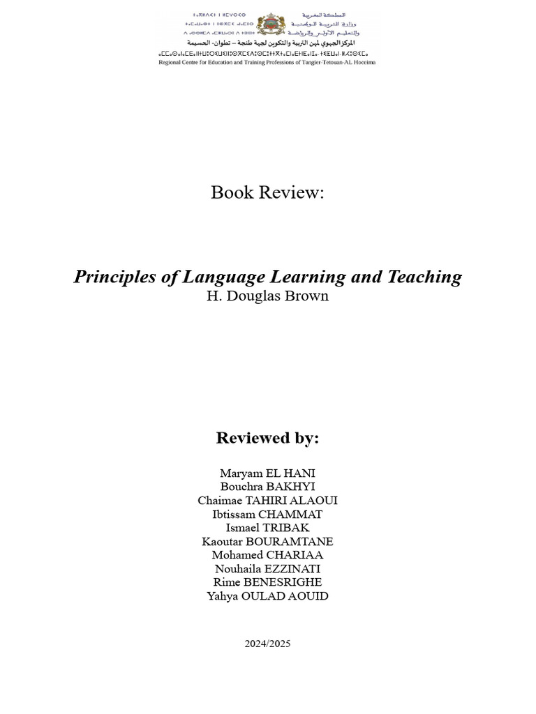 Book Review, Principles of Language Learning and Teaching. H. Douglas ...