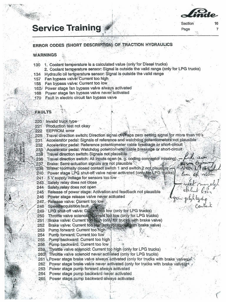 Foutcodes Linde | PDF