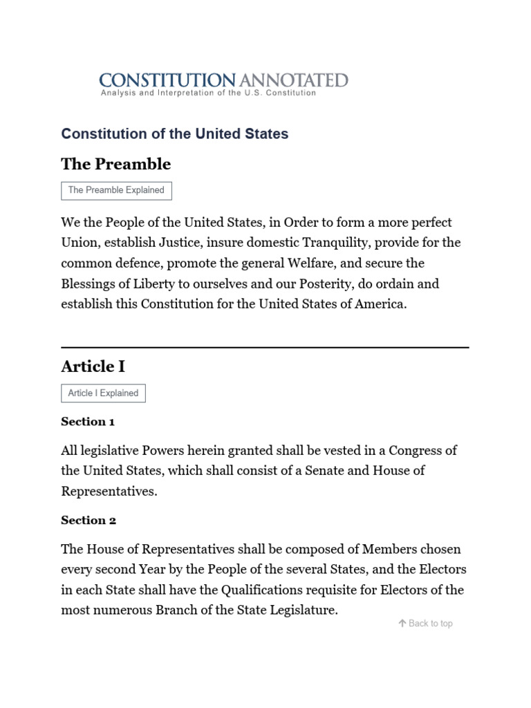 U.S. Constitution - Constitution Annotated - Congress - Gov - Library of Congress | PDF ...