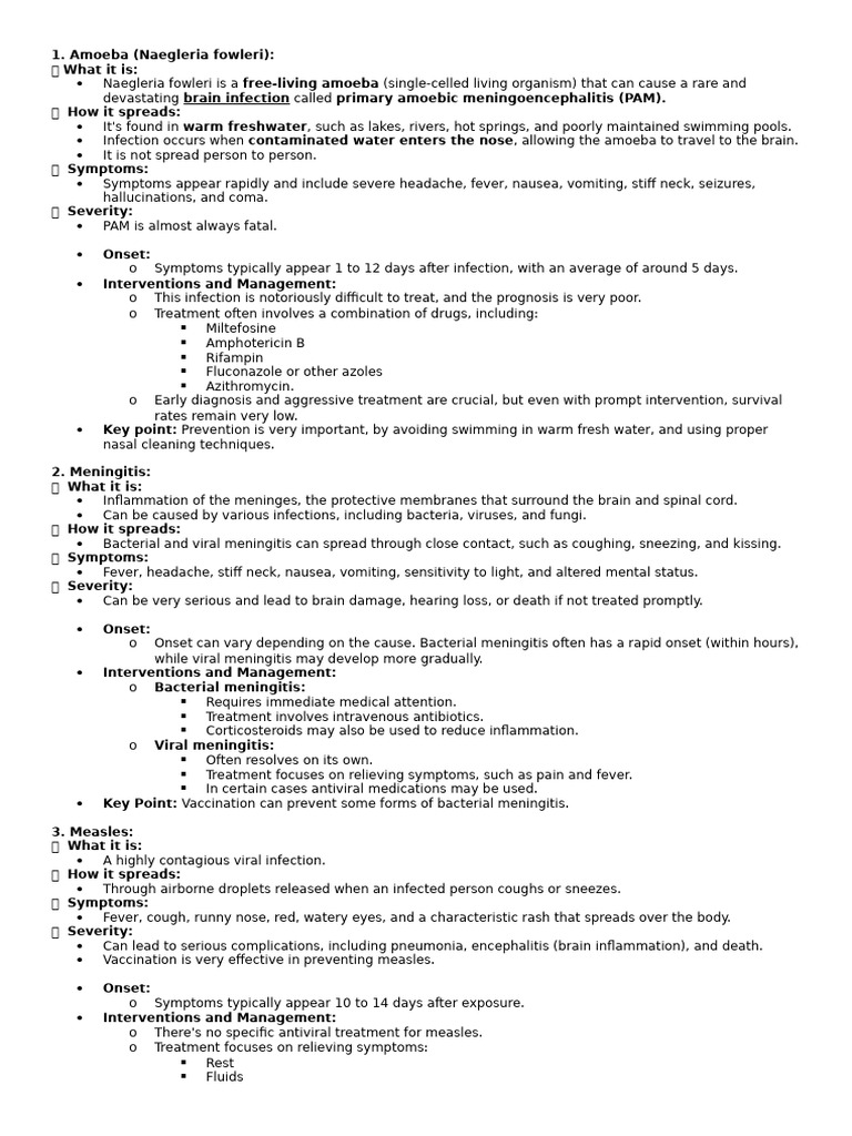 CHN INFX | PDF | Meningitis | Measles