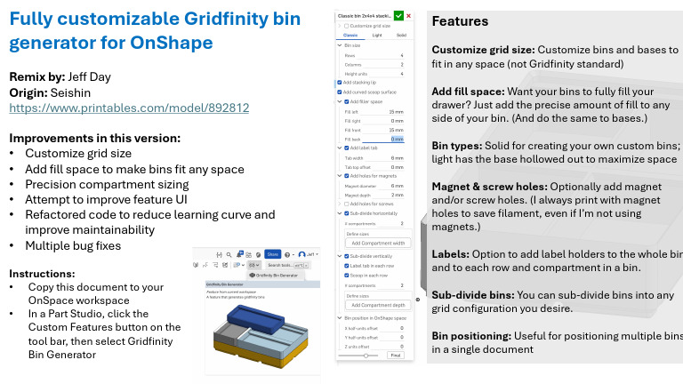 Gridfinity Bin Generator | PDF