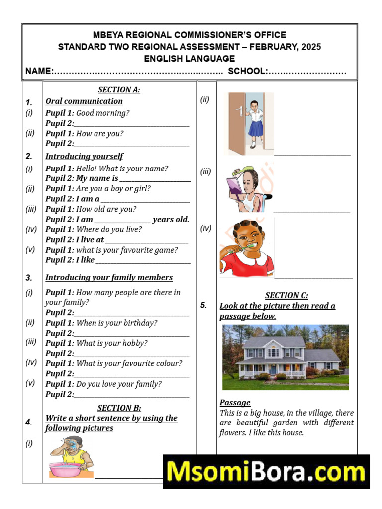 Mbeya Assessment - STD (DRS) 2 Feb 2025 | PDF | Heraldry | Symbols
