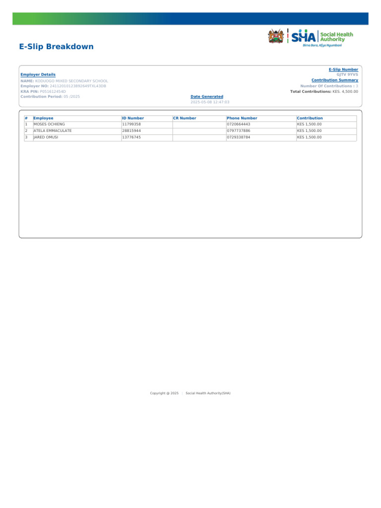 Eslip Breakdown SBM LJOW 8VW202505081247 | PDF