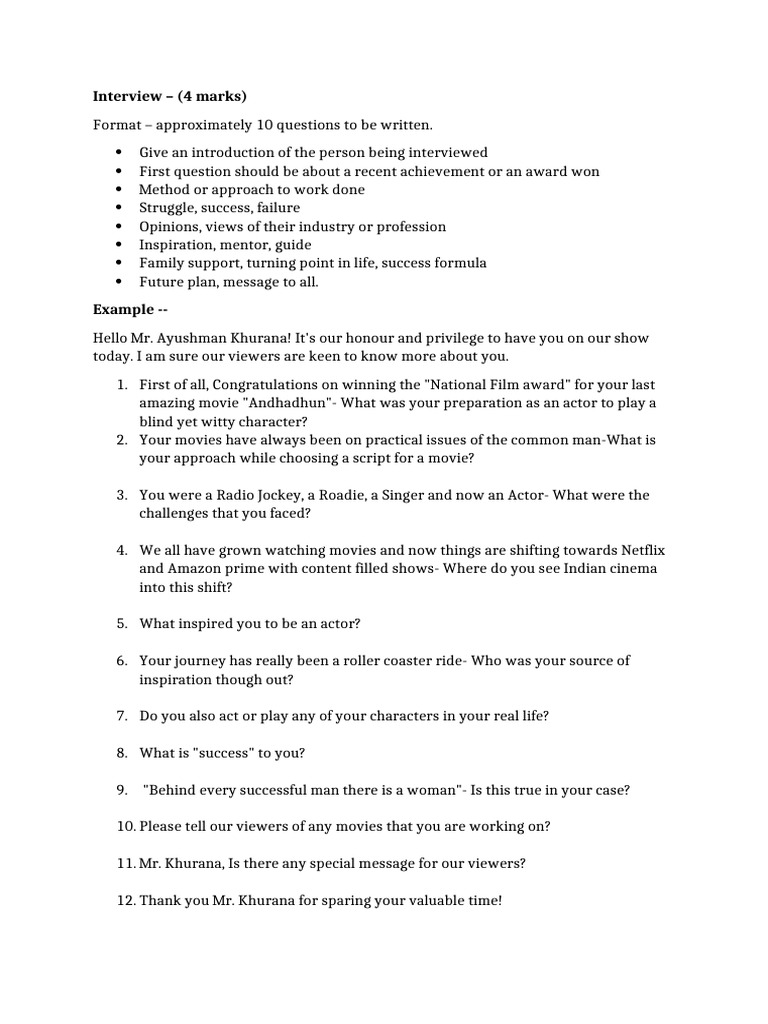 Interview Questions for Industry Leaders | PDF