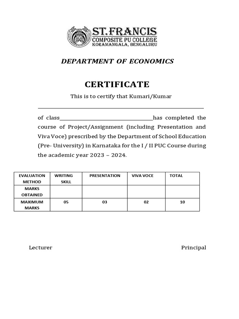 Economics certificate (2) | PDF