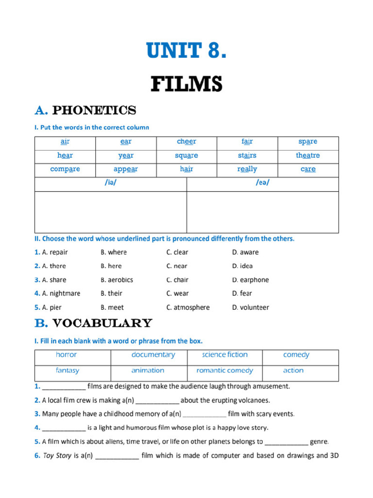 Global success - BTTH Tiếng Anh 7 MLH - Unit 8 | PDF