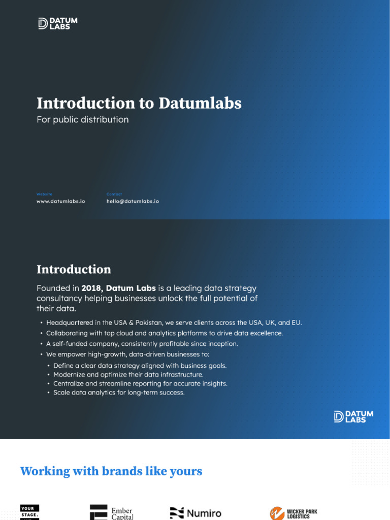 Datum Labs Data & Analytics Services | PDF | Analytics | Machine Learning