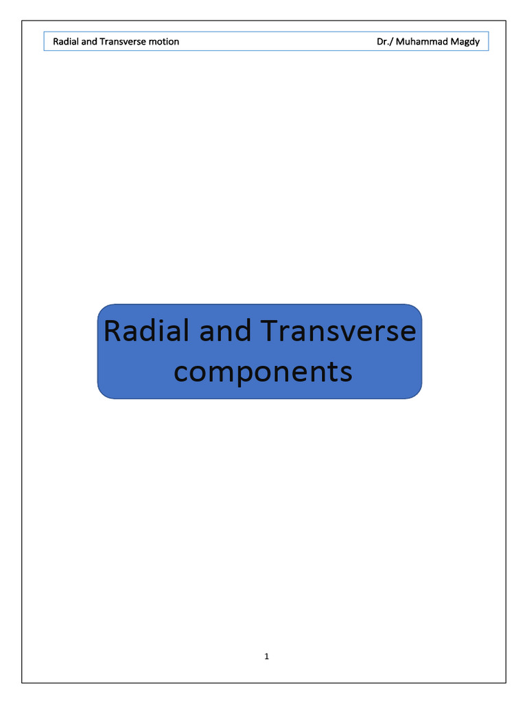 Radial and Transverse Motion Analysis | PDF | Acceleration | Velocity