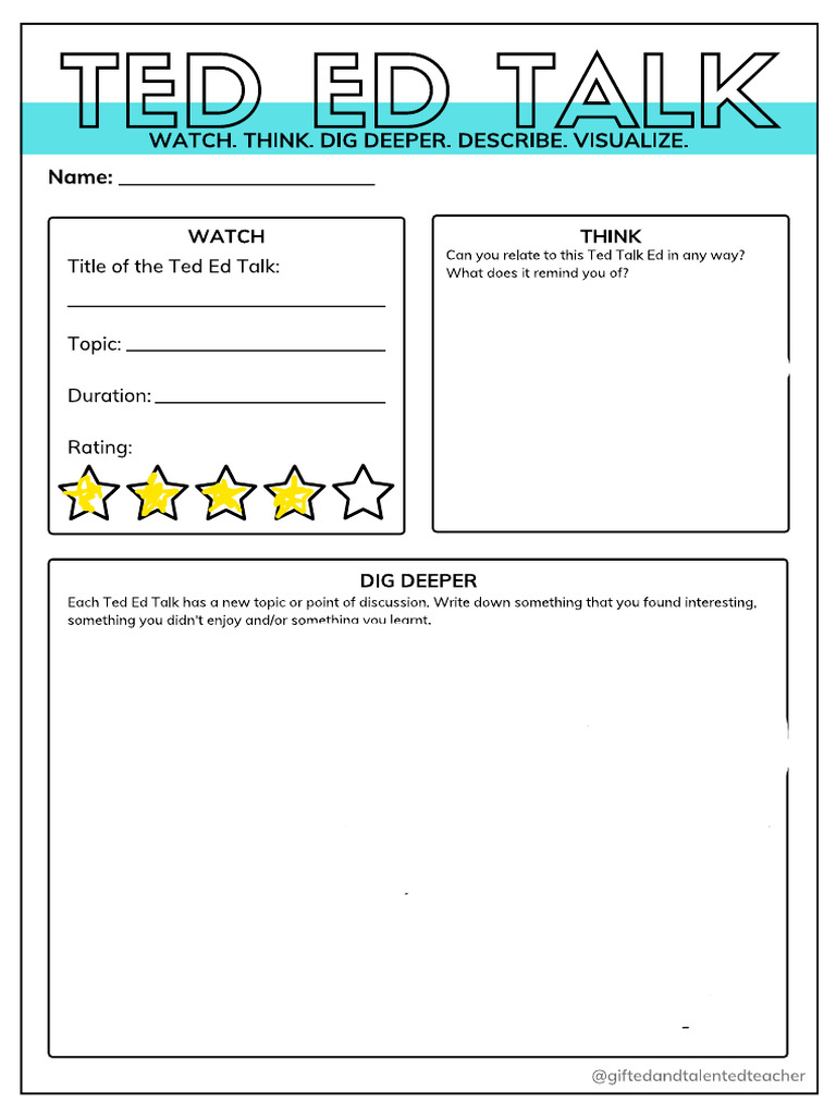 Tedtalkworksheet | PDF