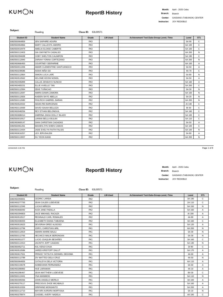 Report BHistory | PDF