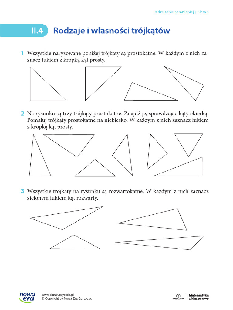 Radze Sobie Coraz Lepiej 5 II 4 Rodzaje I Wlasnosci Trojkatow | PDF