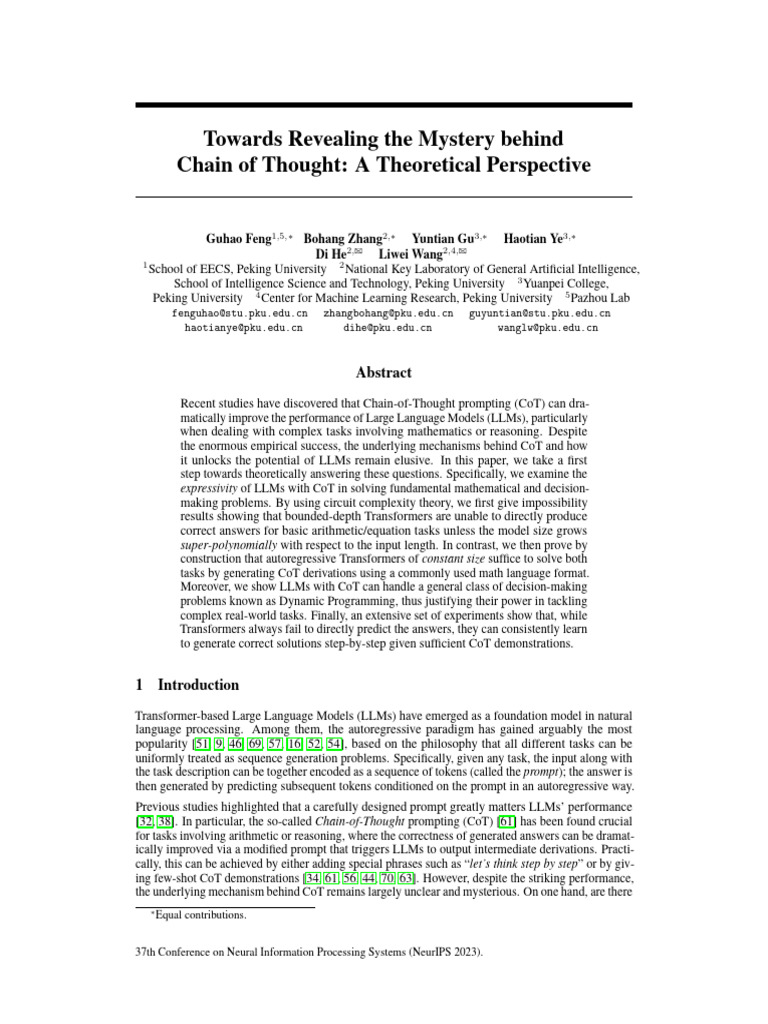 Theoretical Insights on CoT in Transformers | PDF | Mathematics ...