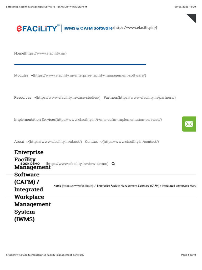 Enterprise Facility Management Software - eFACiLiTY® IWMS:CAFM | PDF | World Wide Web | Internet ...