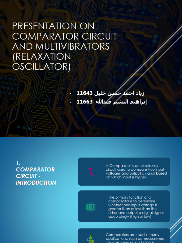 Comparator Circuit and Multivibrators Presentation | PDF | Electronic ...