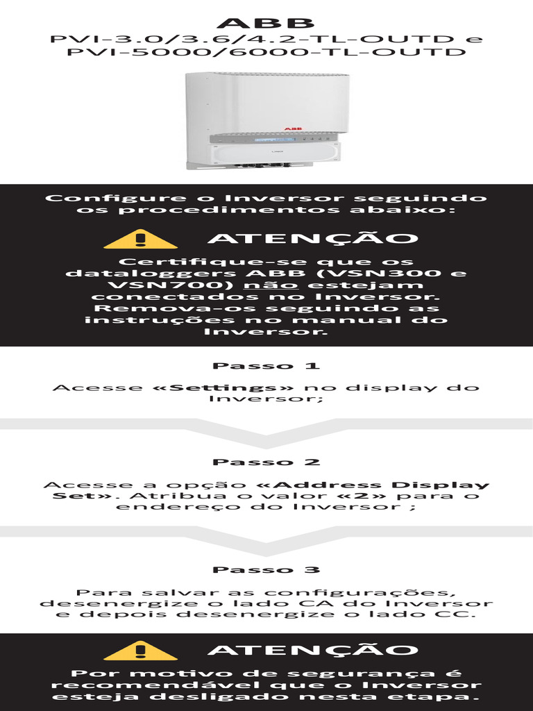 Guia Rapido ABB - PVI-3.0-4.2 - 5000-6000-TL-OUTD - V - 1 - 3 | PDF | Informática | Engenharia ...