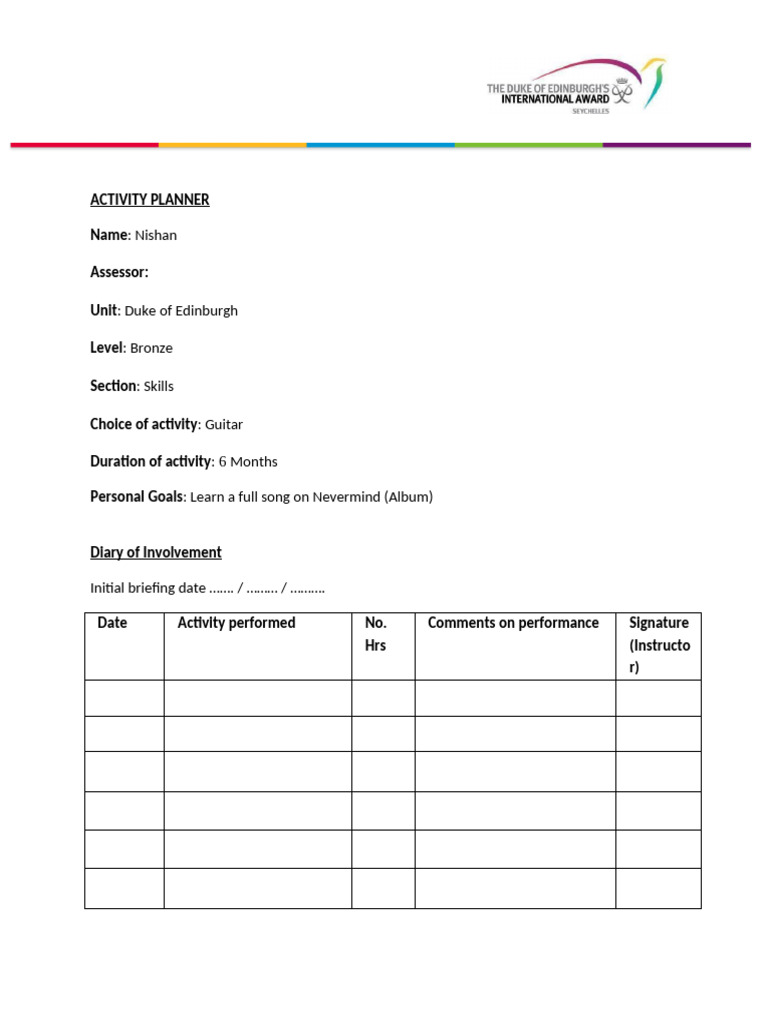 Skills Activity Sheet New | PDF