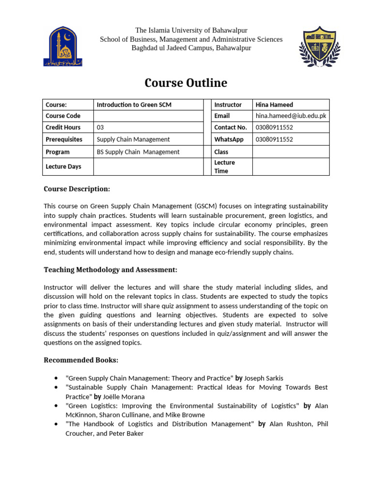 Introduction to Green Supply Chain Management | PDF | Supply Chain ...