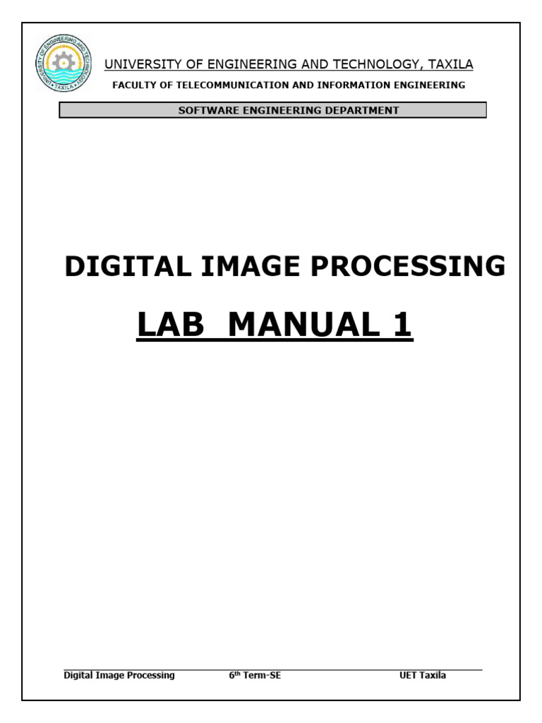 Dip - Lab Manual - 1 - Updated | PDF | Matrix (Mathematics) | Matlab