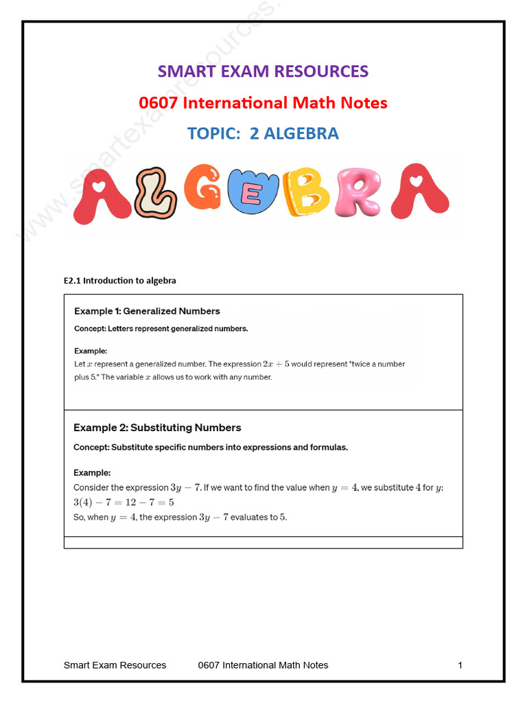 International Math Algebra Resources | PDF | Equations | Mathematics