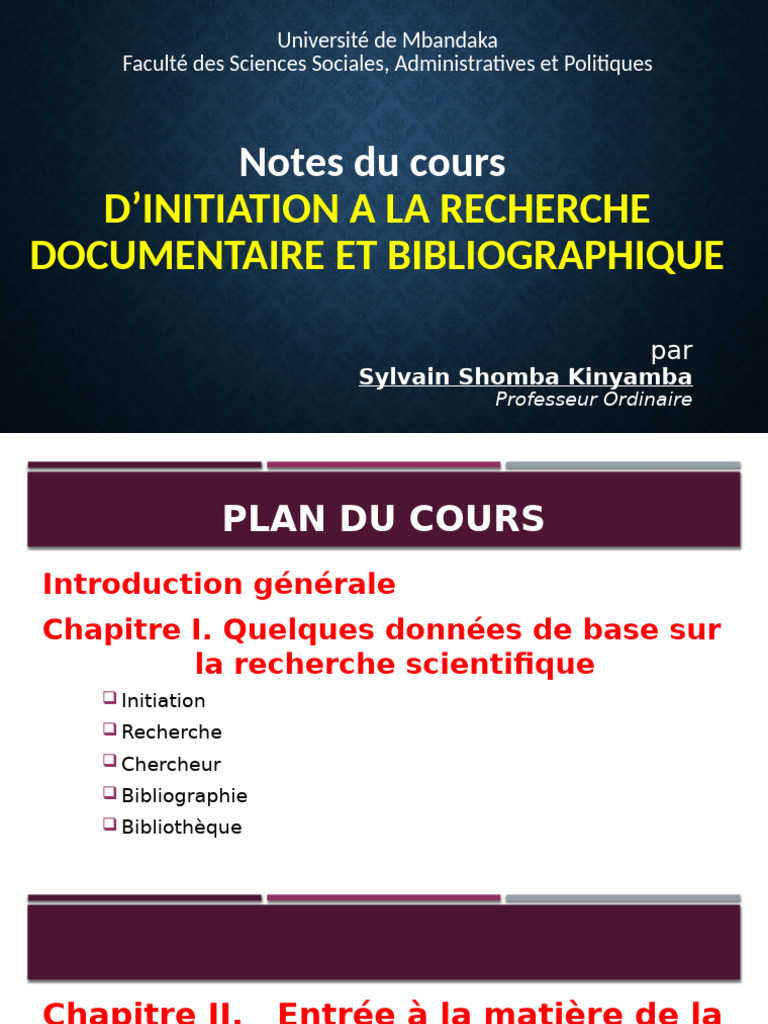 05 - Cours de Techniques D'analyse Documentaire | PDF | Recherche d'information | Bibliographie