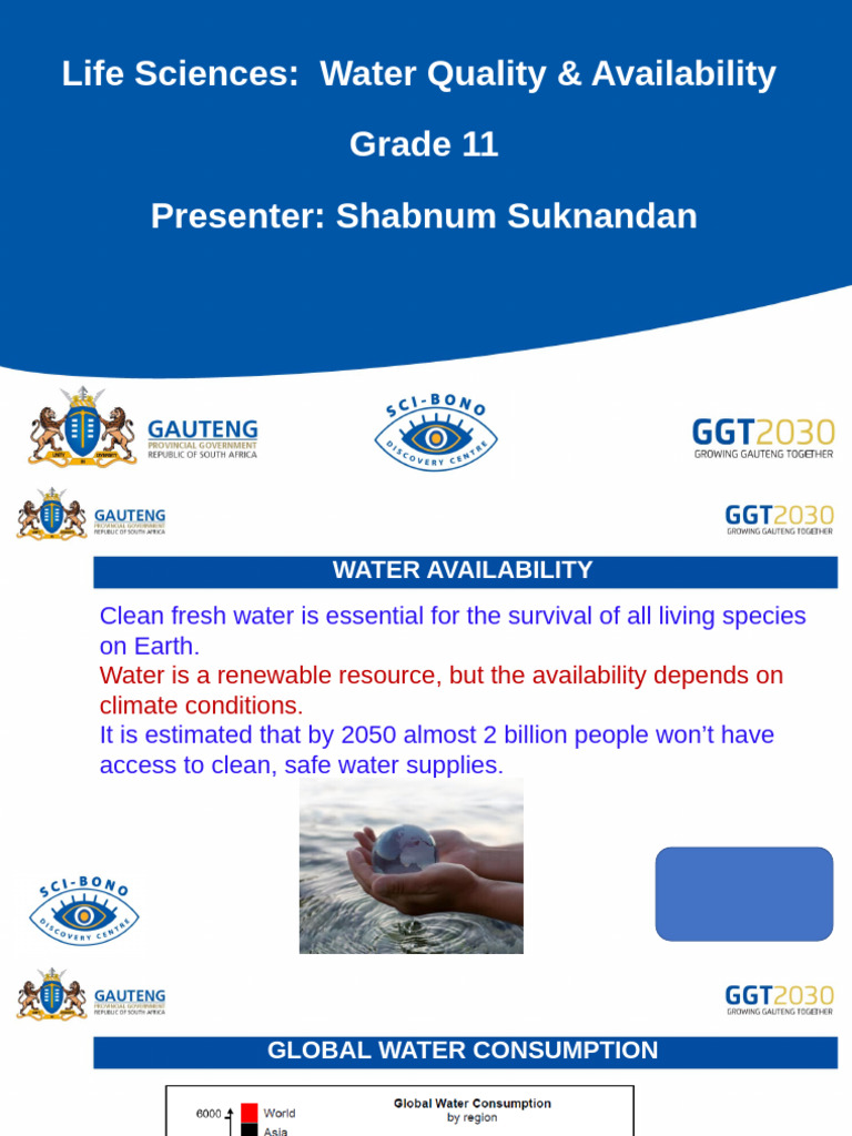 Life Sciences Gr.11 Water Availability & Quality | PDF | Water ...
