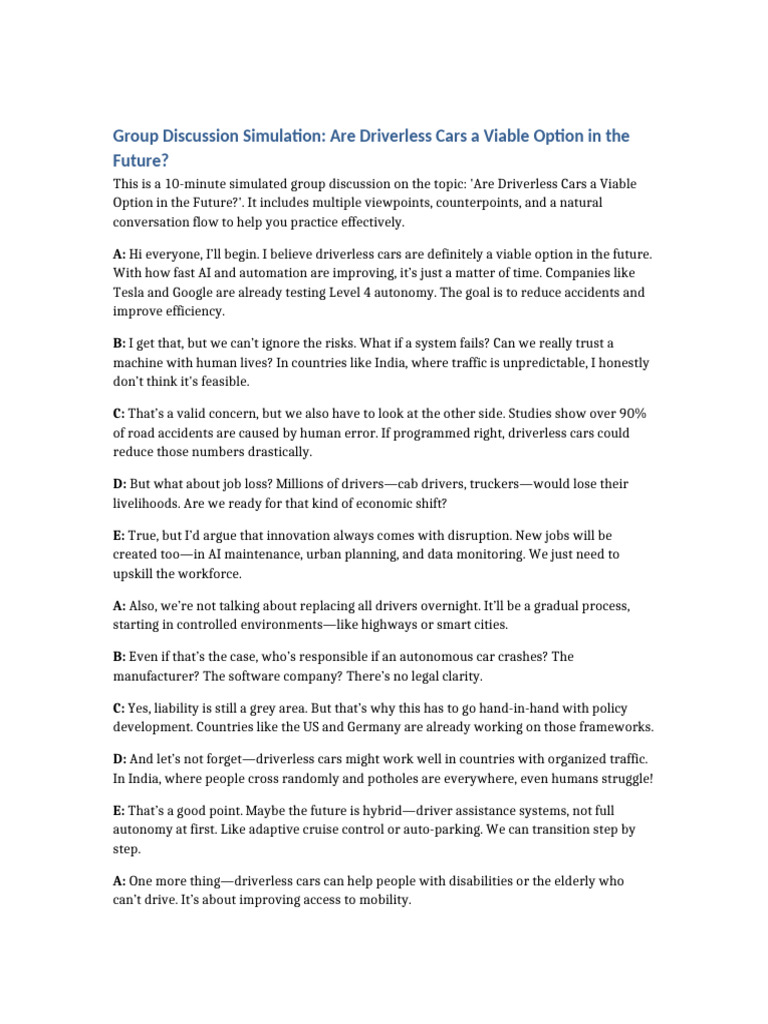 Driverless Cars GD Simulation | PDF | Economies | Transport