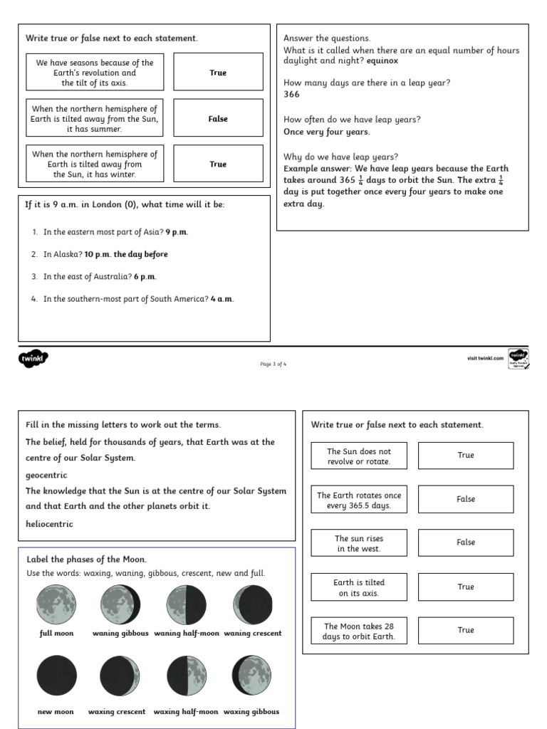 T SC 2549538 Year 5 Earth and Space Revision Activity Mat - Ver - 12 7 ...