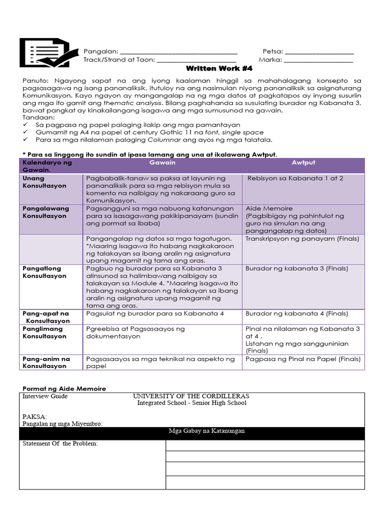 Pagbasa Module 4 Gawain | PDF
