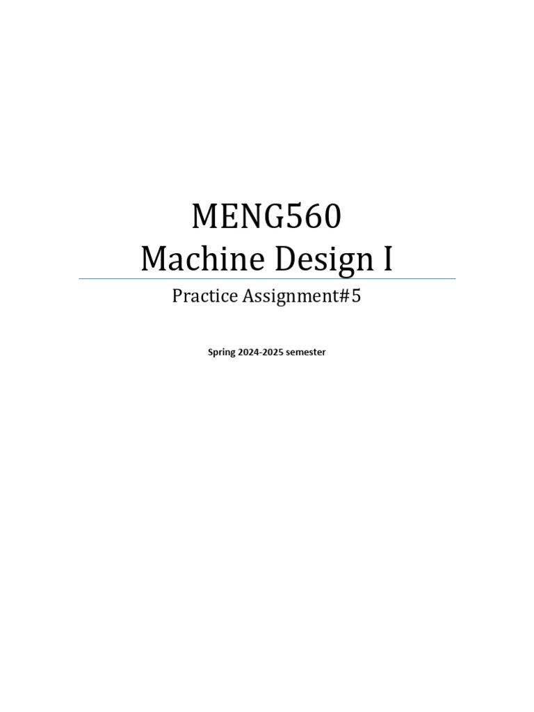 MENG560 Practice Assignment #5 | PDF