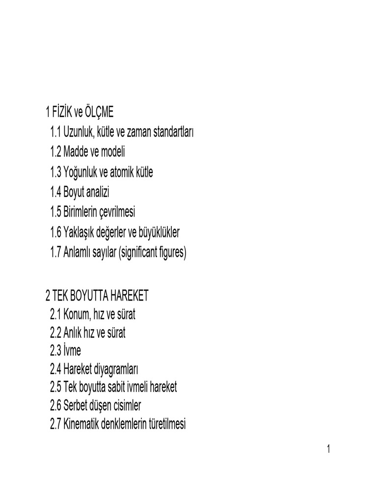 Fizik-1 Ders Notları - 1 Sayfaya 2 Slayt | PDF