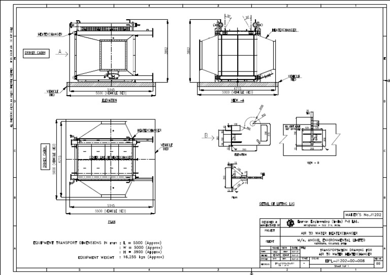 J1202 Heat Exchanger Assembly Transport Drawing | PDF