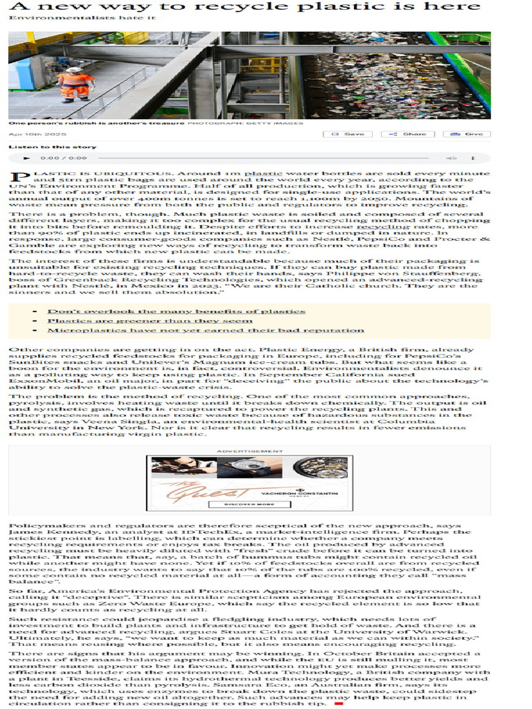 A New Way To Recycle Plastic Is Here | PDF
