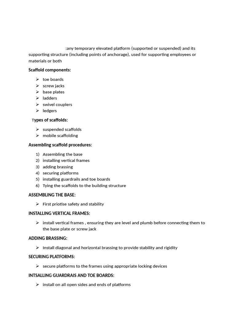 Basic Scaffold Training | PDF