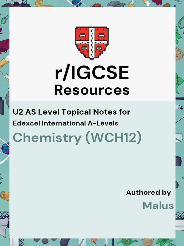 COMPLETE - U2 AS Level Topical Notes for Edexcel A-Levels Chemistry ...