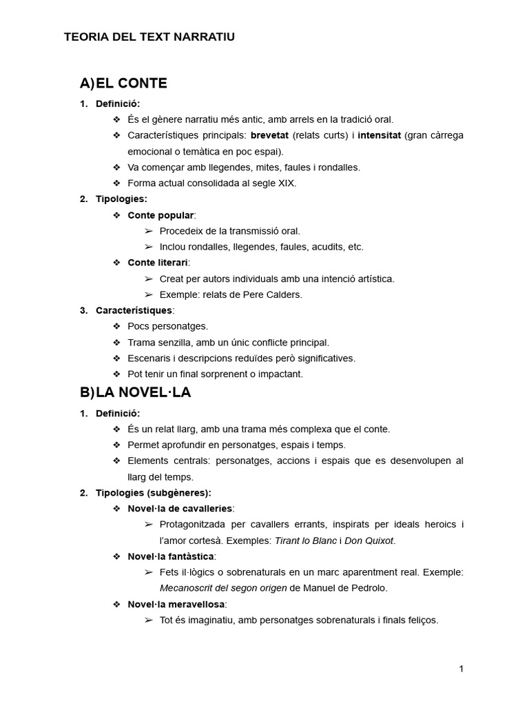 VALEN-. Resum Text Narratiu | PDF