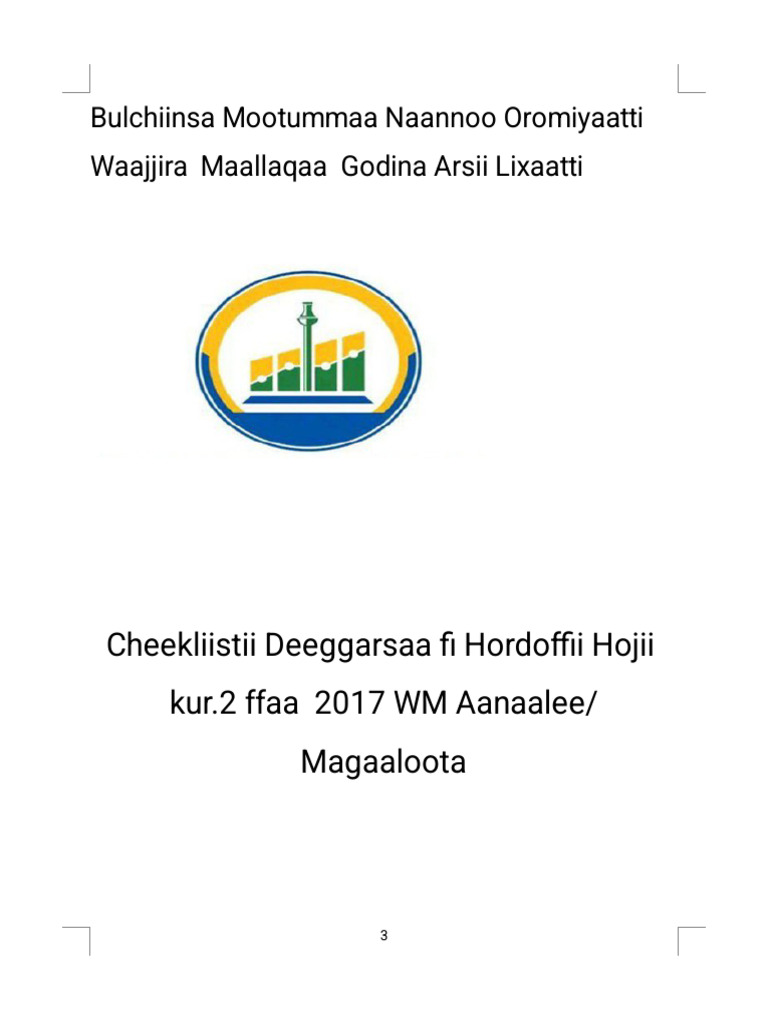 Bulchiinsa Mootummaa Naannoo Oromiyaatti Waajjira Maallaqaa Godina ...
