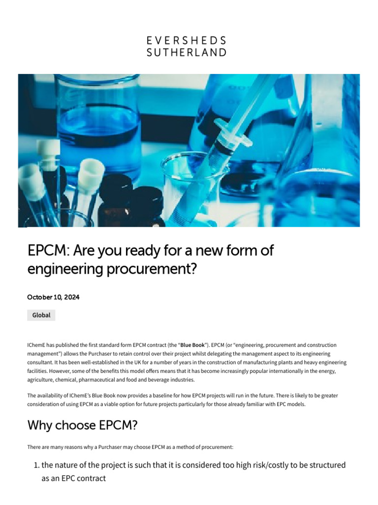 EPCM Contract Overview for Pharma Projects | PDF | Procurement ...