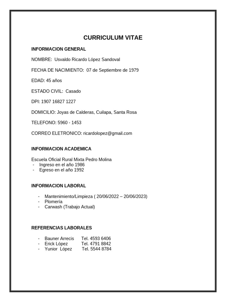 Machote de CURRICULUM 2024 | PDF