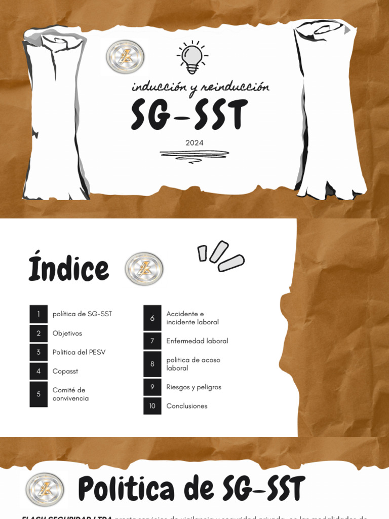 Inducción y Reinducción Del SG-SST 2024 | PDF | Valores | Seguridad y salud ocupacional