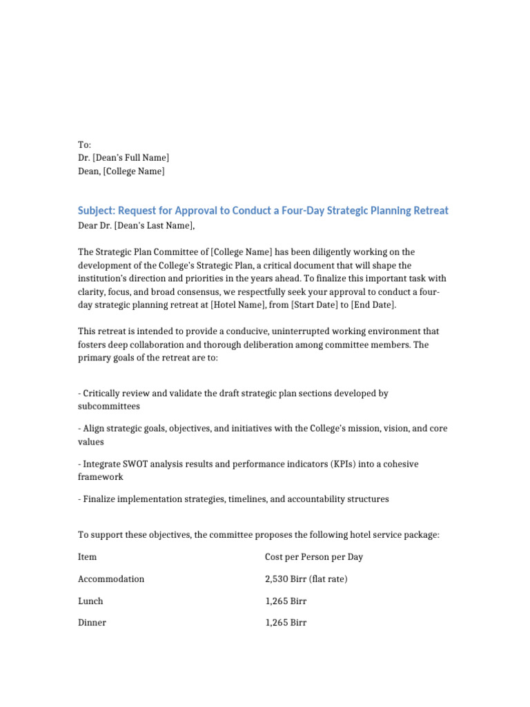 Strategic Plan Committee Request | PDF
