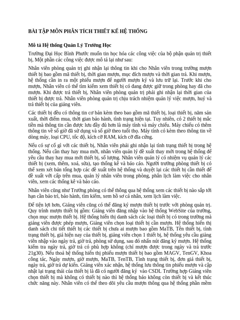 Bài ôn tập môn PTTKHT | PDF