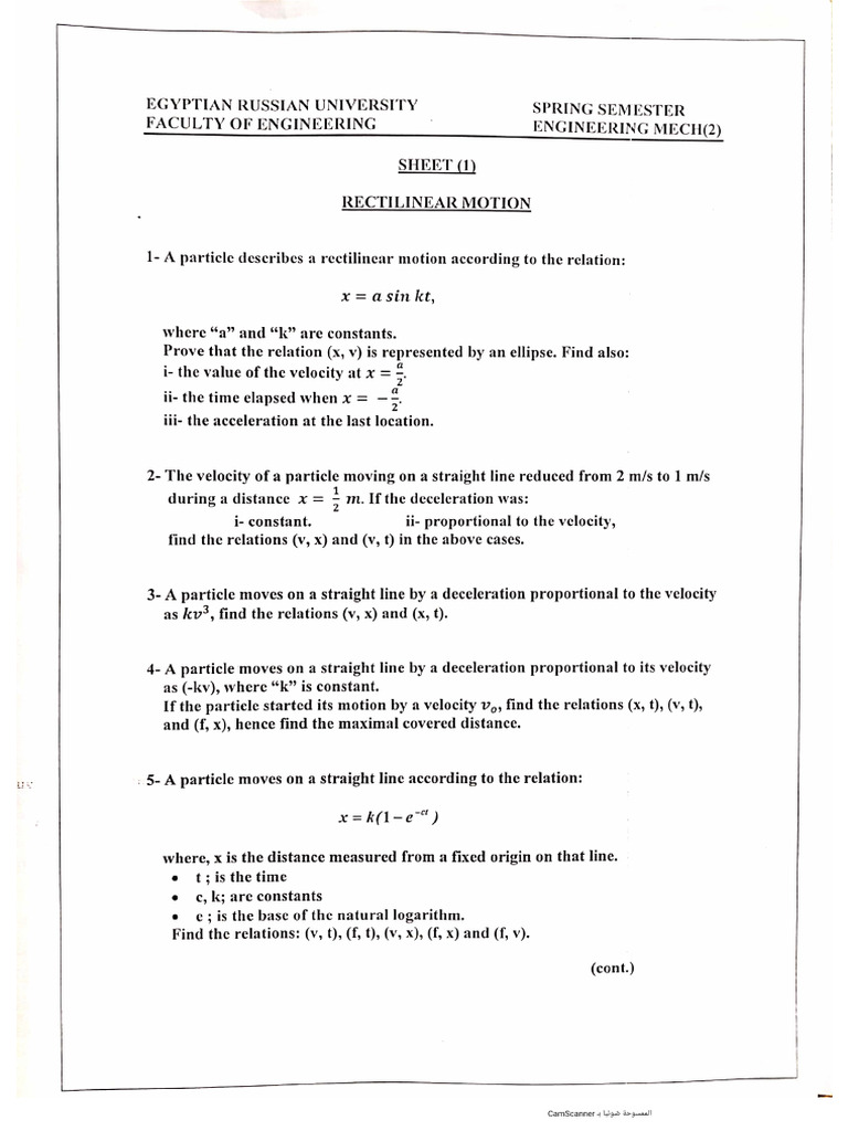 Sheets Mech 2 | PDF