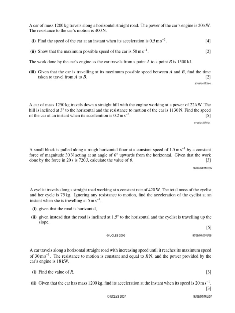 W01- Work Energy Power (QP) 2 | PDF | Force | Mass