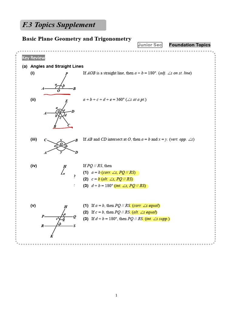 Challenging Geometry Problems for F.3 | PDF | Elementary Mathematics ...