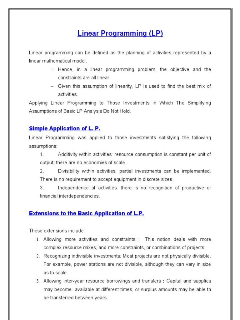 Linear Programming | PDF