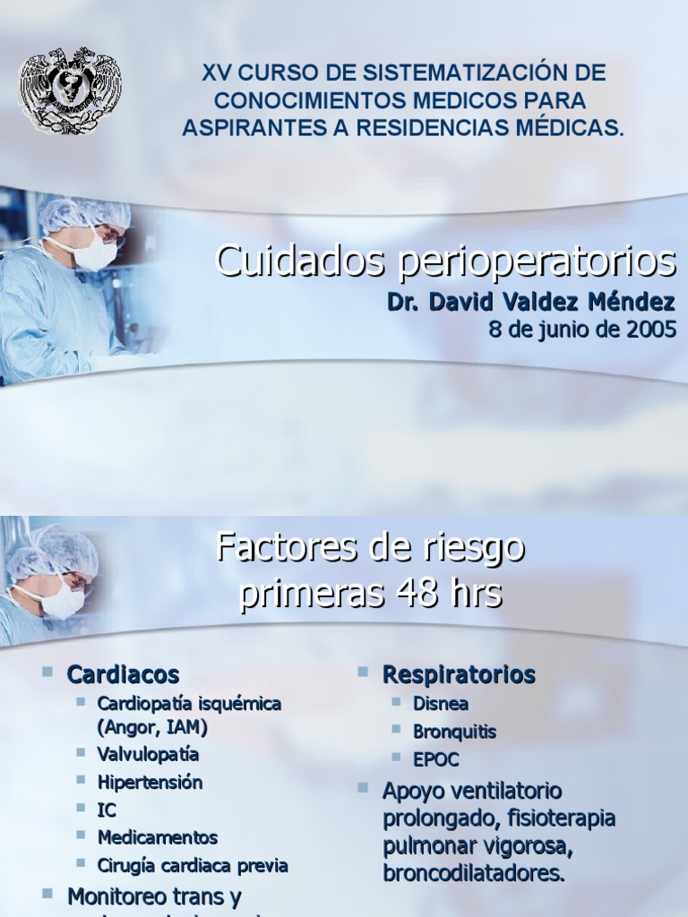 Cuidados Perioperatorios | PDF | Diabetes mellitus | Medicamentos con ...