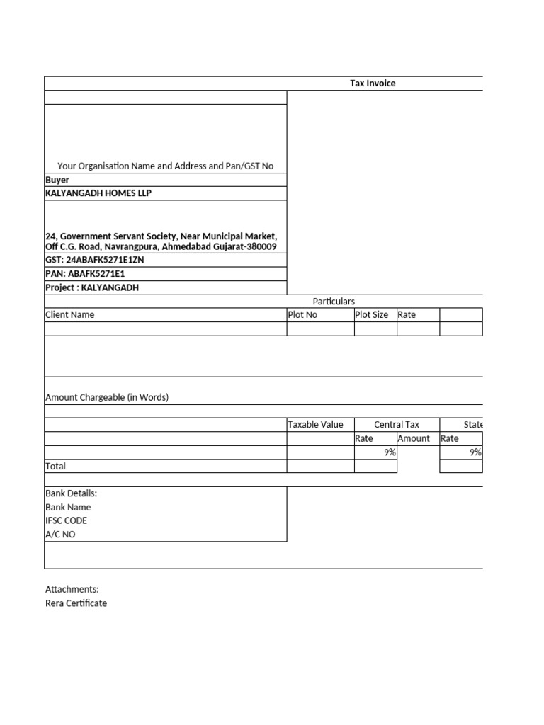 Invoice Format Arvind Aqua City | PDF