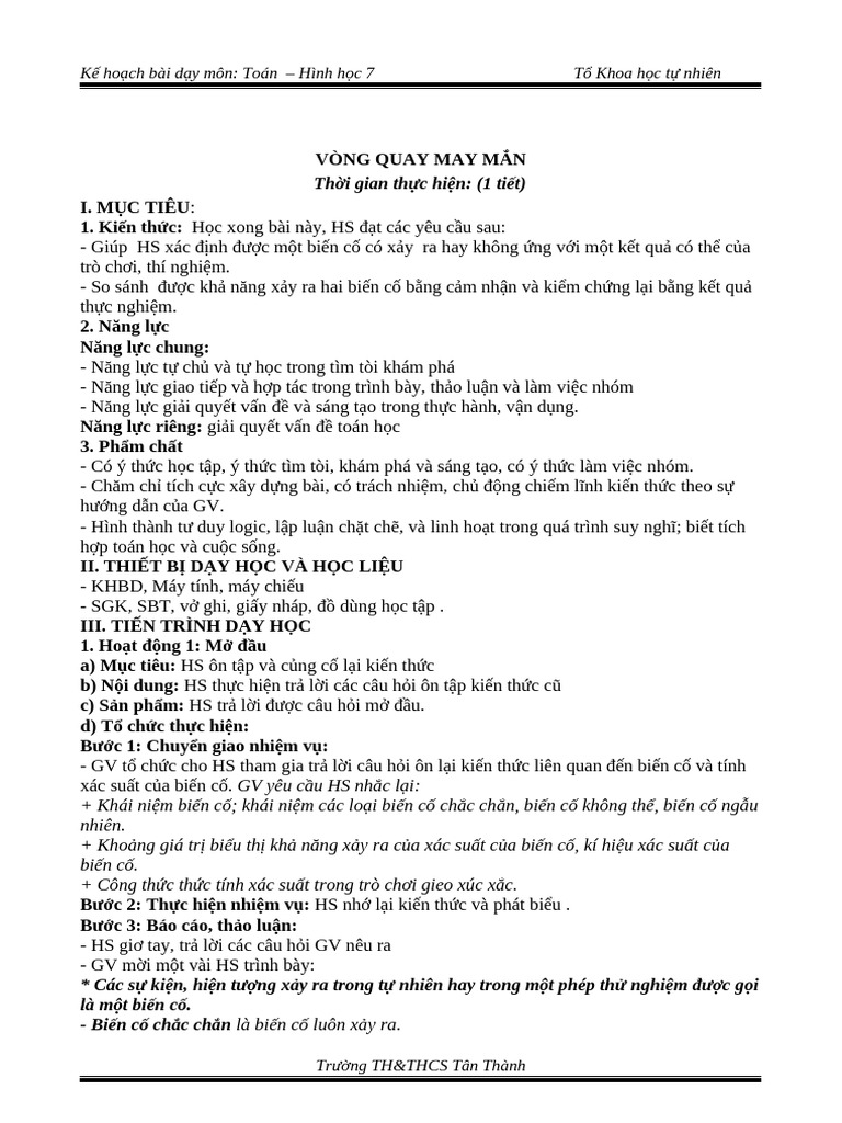 THTN. Vòng Quay May Mắn 7 | PDF